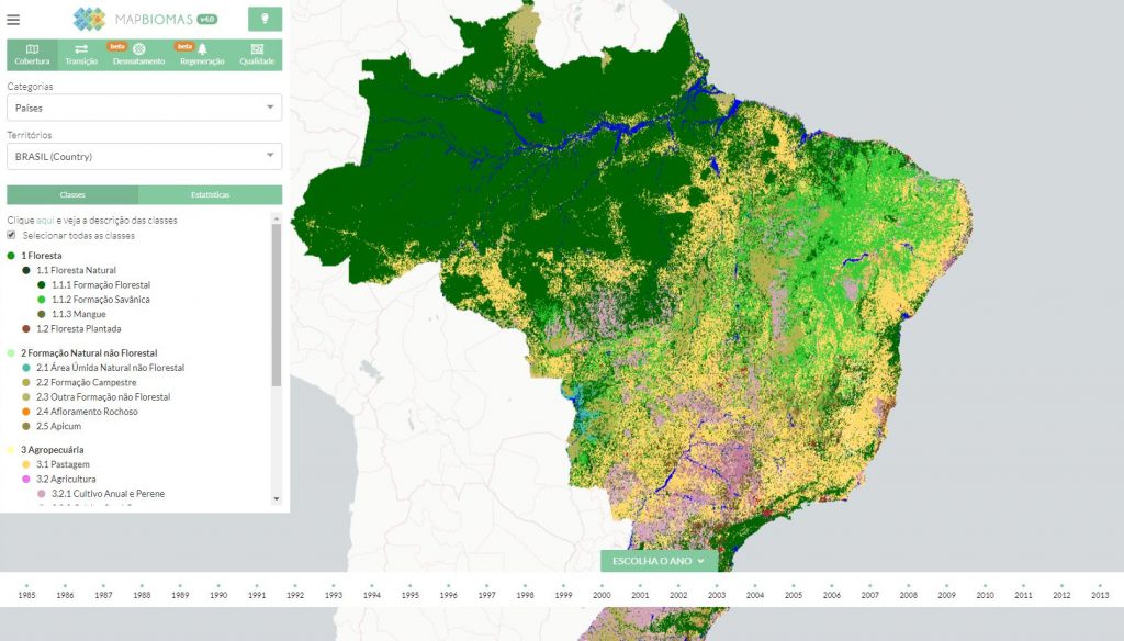 MapBiomas: novos mapas de cobertura, uso e mudanças de uso do solo